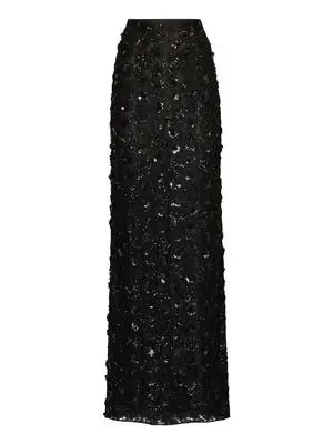 Dolce & Gabbana Sequined Maxi Skirt - Black