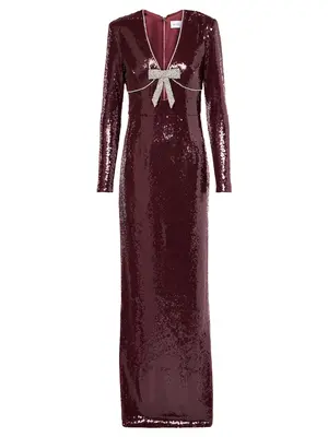Rebecca Vallance X Nicky Hilton Zelda Sequined Gown - Red