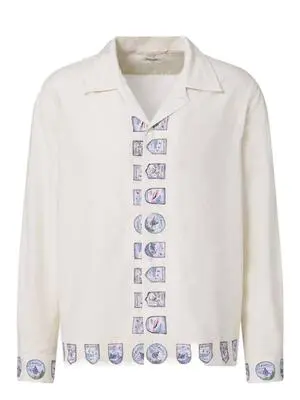BODE Ski Season Printed Cotton And Silk Shirt - Beige