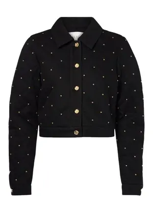 Nina Ricci Embellished Cropped Denim Jacket - Black