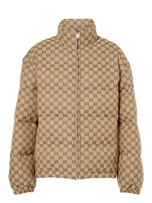 Gucci Gg Canvas Down Jacket - Beige