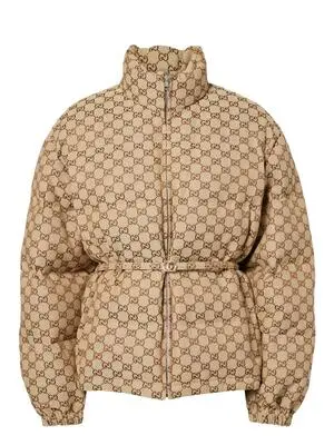Gucci Gg Canvas Down Jacket - Beige