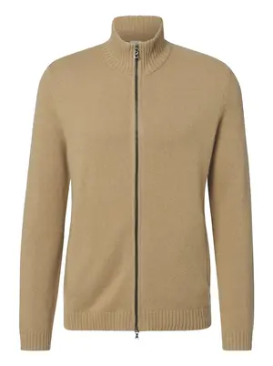 Bogner Dexter Wool And Cashmere Zip-up Sweater - Beige