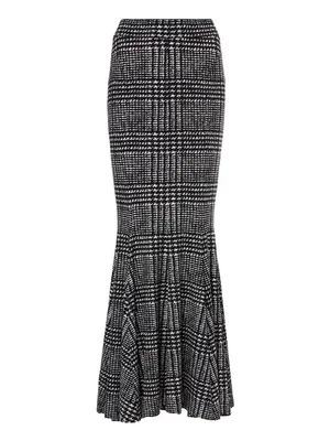 Norma Kamali Plaid Maxi Skirt - Green