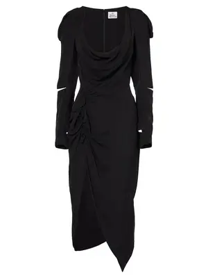 VIVIENNE WESTWOOD Panther Draped Midi Dress - Black