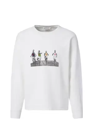 BODE Finish Line Patch-appliqué Cotton Sweatshirt - White