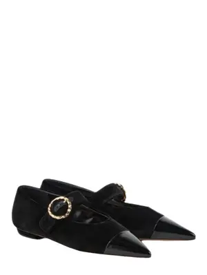 Ulla Johnson Kiki Suede Mary Jane Shoes - Black