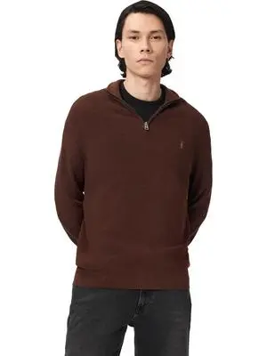 ALLSAINTS Aspen Funnel Neck Ram's Wool Sweater - Brown