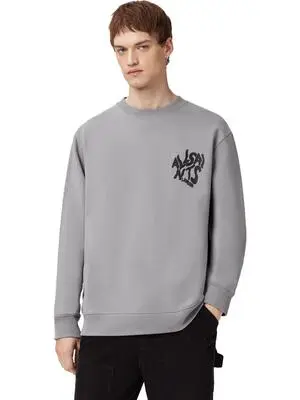 ALLSAINTS Orlando Oversized Crew Neck Sweatshirt - Grey