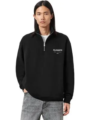 ALLSAINTS Underground Half Zip Sweatshirt - Jet Black