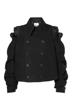 Noir Kei Ninomiya Cutout Wool Jacket - Black