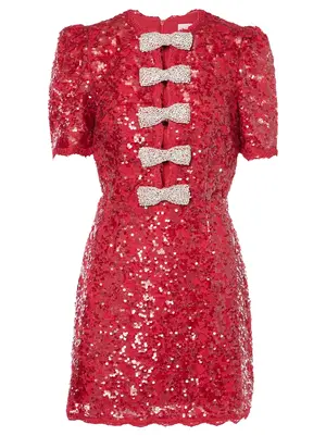 Rebecca Vallance Leyla Sequined Minidress - Red