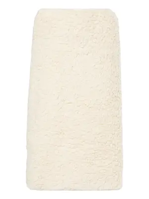 JIL SANDER Cotton Fleece Midi Skirt - White