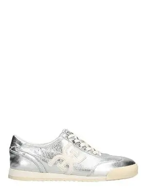 Sam Edelman Ivey Metallic Leather Low-top Trainers - Silver