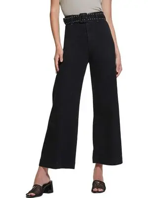 Guess Dakota High-waist Wide-leg Cropped Jeans - Deeper Black
