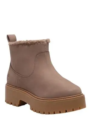 Timberland Stone Street Faux Fur Lined Bootie - Taupe Nubuck