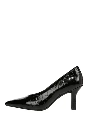 Vince Diane Croc-embossed Leather Pumps - Black