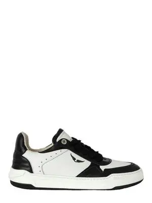 Zadig&Voltaire Wings Leather Low-top Sneakers - Black