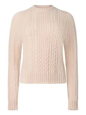 Johnstons Of Elgin Cashmere Aran Sweater - Beige
