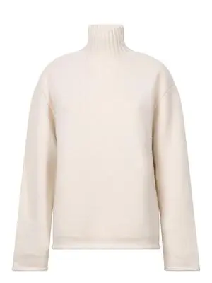 Bottega Veneta Textured High Neck Cashmere Jumper - Beige