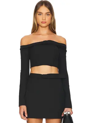 Cult Gaia Valia Off-the-shoulder Top - Black