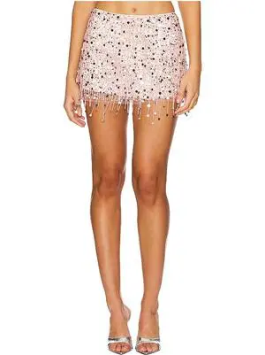 ASTA RESORT Hand Beaded Mini Skirt - Blush