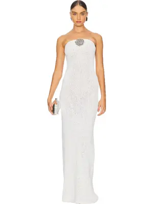 ASTA RESORT Chiara Column Dress In Ivory - Pearl