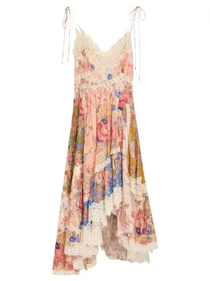 ZIMMERMANN Lace-Trimmed Floral-Print Maxi Dress