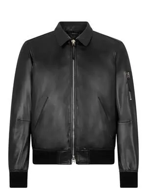 TOM FORD Leather Bomber Jacket - Black
