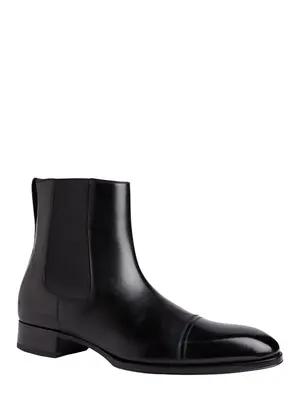 TOM FORD Patent Leather Chelsea Boots - Black