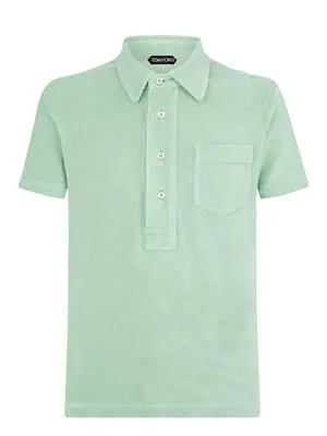 TOM FORD Towelling Polo Shirt Green