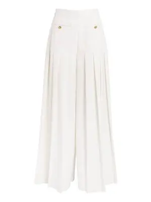 Claudie Pierlot Pleated Wide-Leg Trousers Neutral