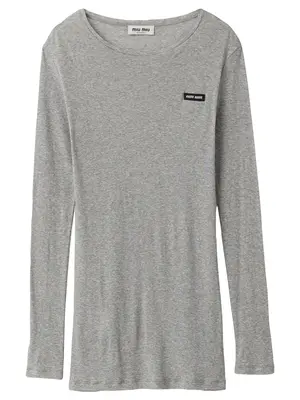Miu Miu Ribbed Mini Dress - Grey