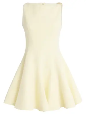 Maje Maje Sleeveless Tweed Mini Dress With Contrast Collar And Denim Trims Yellow