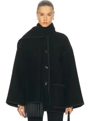 TOTEME Embroidered Scarf Jacket - Black