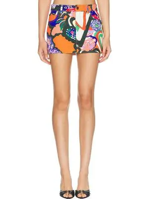 AREA Denim Mini Skirt - Multi