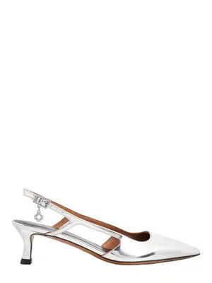 Maje Metallic Slingback Pumps Black