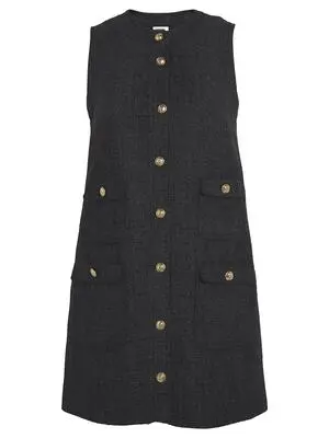 Sandro Tweed Mini Shift Dress - Black