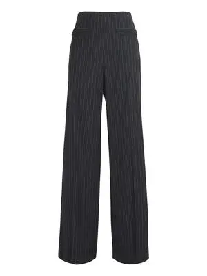 Sandro Pinstripe Wide-leg Trousers - Black