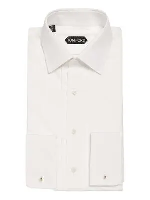 TOM FORD Cotton Pleated-front Evening Shirt - White