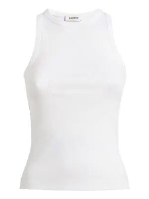 Sandro Ribbed Tank Top - Beige