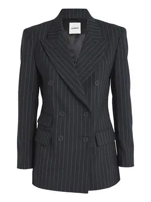 Sandro Striped Double-breasted Blazer - Black