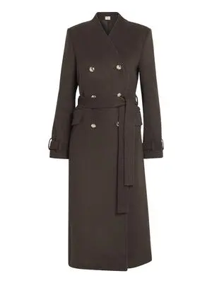 Claudie Pierlot Wool-blend Double-breasted Coat - Green