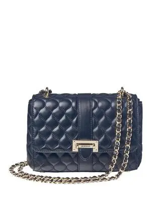 ASPINAL OF LONDON Leather Lottie Shoulder Bag - Navy