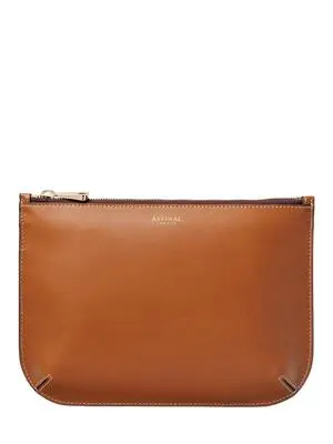 ASPINAL OF LONDON Large Leather Ella Pouch - Brown