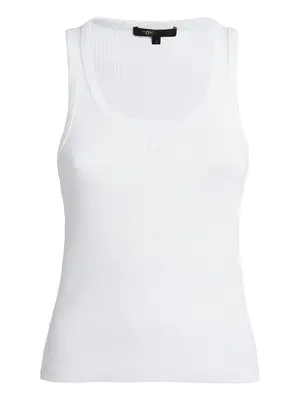 Maje Logo Patch Tank Top - White