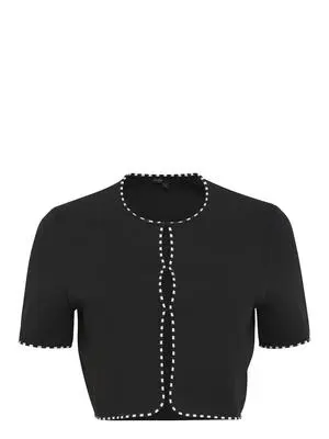 MAJE Cropped Ribbed Cardigan