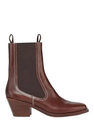 LOEFFLER RANDALL Nat 60mm Western Ankle Boots - Espresso