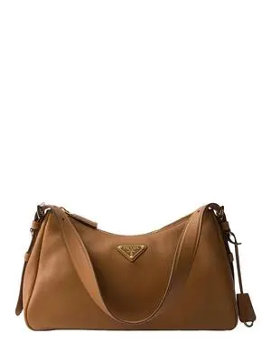 Prada Aimee Leather Shoulder Bag - Brown