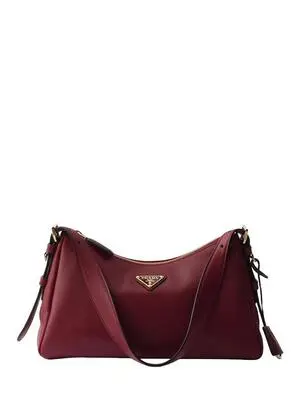 Prada Aimee Leather Shoulder Bag - Red
